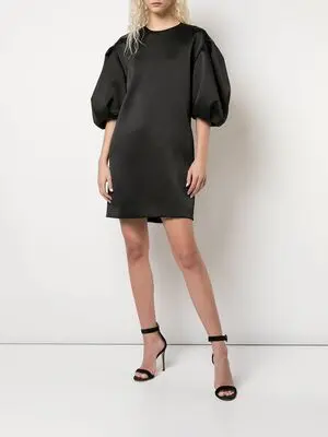 Carolina Herrera Shift Mini Dress With Puff Sleeves