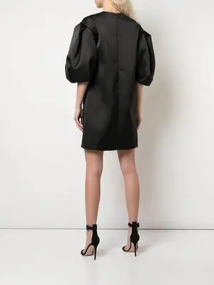 Carolina Herrera Shift Mini Dress With Puff Sleeves