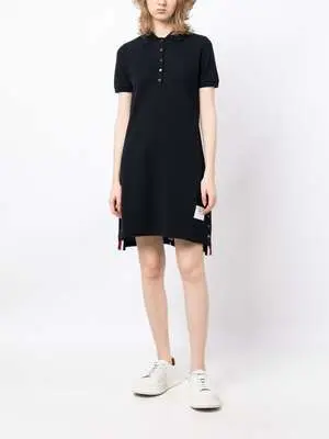 Thom Browne Stripe-detailing Piqué Polo Dress