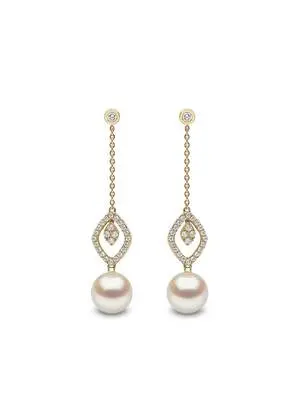 Yoko London 18kt Yellow Freshwater Pearl And Diamond Earrings - Gold