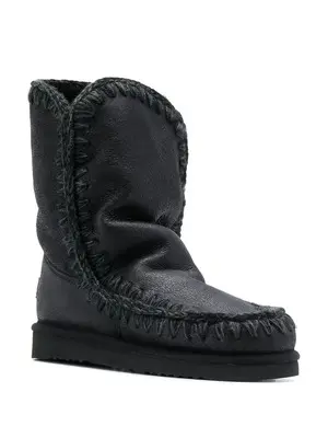 Mou Stitch Detail Snow Boots - Black
