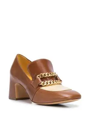 MADISON MAISON Perla Block Heel Loafers - Brown