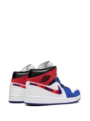 JORDAN 1 Mid Multicolor Swoosh Sneakers
