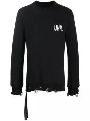 BEN TAVERNITI UNRAVEL PROJECT Distressed Logo Sweatshirt - Black