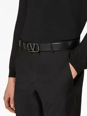 Valentino Garavani 30mm Vlogo Signature Leather Belt