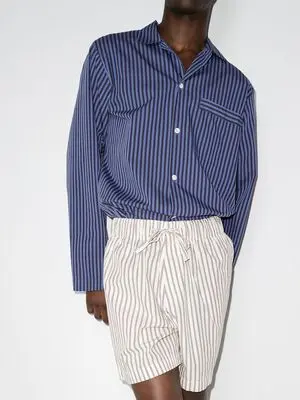 TEKLA Organic Cotton Pajama Shirt - Blue