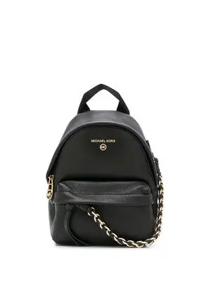 Michael Kors Leather Backpack With Chain-link Detailing