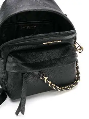 Michael Kors Leather Backpack With Chain-link Detailing