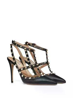 Valentino Garavani 100mm Rockstud Caged Pumps - Black