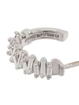 SUZANNE KALAN 18kt White Gold Diamond Hoop Earrings