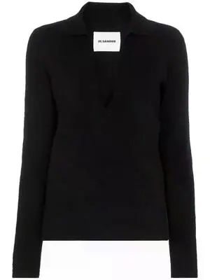 JIL SANDER Collared V-neck Knit Jumper