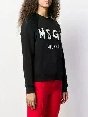 MSGM Logo Print Crew Neck Sweater