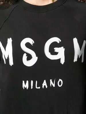 MSGM Logo Print Crew Neck Sweater