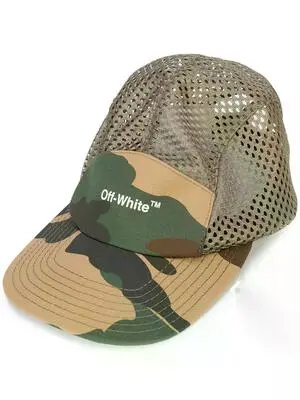 Off-White Logo Camouflage Baseball Cap - Green