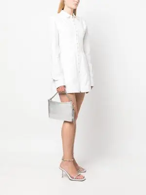 JIMMY CHOO Callie Metallic Tassel Shoulder Bag - Grey