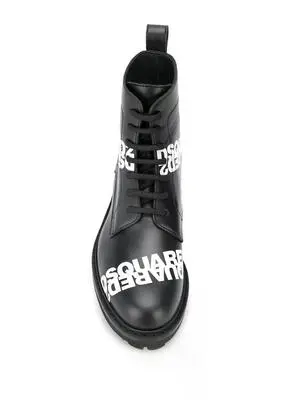 Dsquared2 Logo Print Lace-up Boots