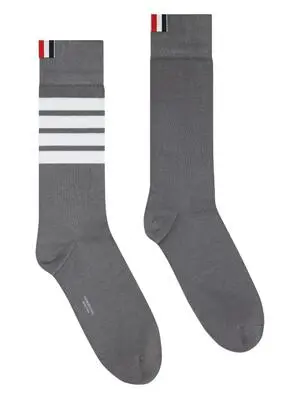 Thom Browne 4-bar Mid-calf Socks - Grey