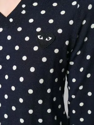 Play Comme Des Garcon Polka-dot Knit Sweater