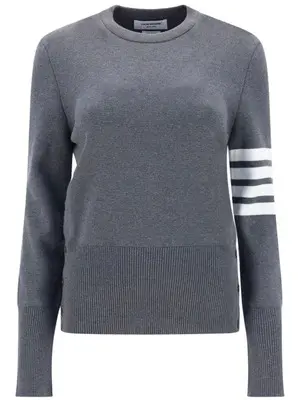 Thom Browne 4-bar Crew-neck Jumper - Grey