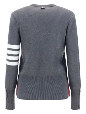 Thom Browne 4-bar Crew-neck Jumper - Grey