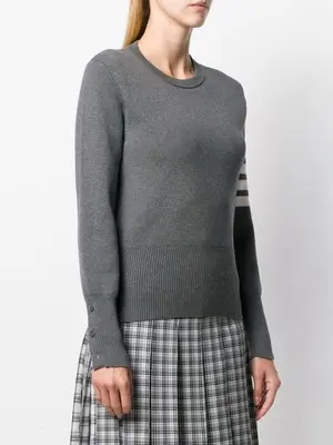 Thom Browne 4-bar Crew-neck Jumper - Grey