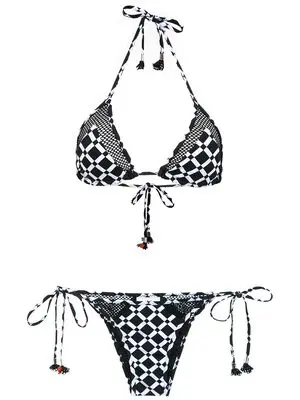 AMIR SLAMA Printed Bikini Set - Black
