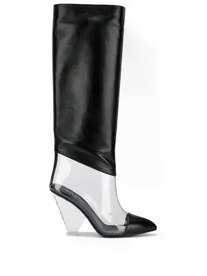 Balmain Pvc Knee High Boots - Black