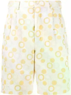 Comme Des Garçons 2000s Circle Print Shorts - Yellow