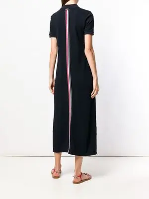 Thom Browne Center-back Stripe Piqué Polo Dress - Blue