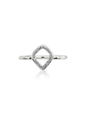 Monica Vinader Monica Vinader Riva Mini Kite Stacking Diamond Ring Silver