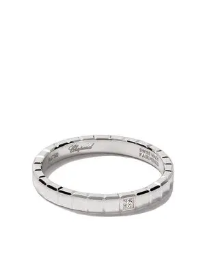 Chopard 18kt White Gold Ice Cube Pure Diamond Ring - Silver
