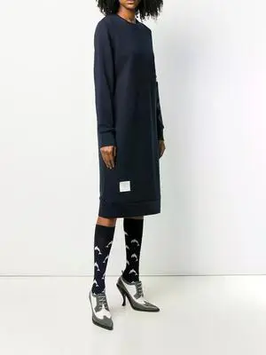 Thom Browne 4-bar Loopback Sweatshirt Dress