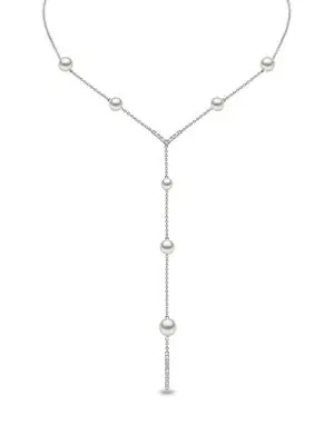 Yoko London 18kt White Gold Freshwater Pearl And Diamond Necklace - Silver