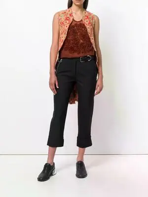 Comme Des Garçons 2000s Embroidered Sleeveless Jacket - Neutrals