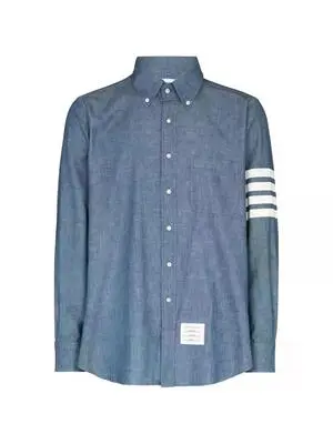 Thom Browne 4-bar Straight-fit Chambray Shirt - Blue