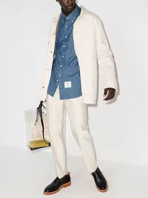 Thom Browne 4-bar Straight-fit Chambray Shirt - Blue
