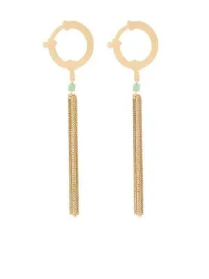 WOUTERS & HENDRIX I Play Chrysoprase Chain Earrings - Gold