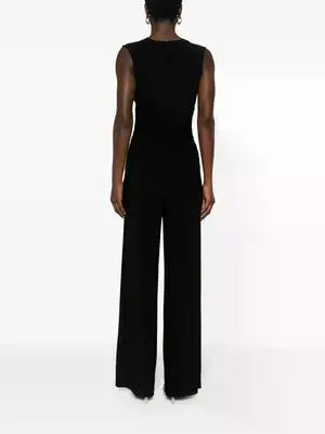 Norma Kamali Ruched V-neck Jumpsuit - Black