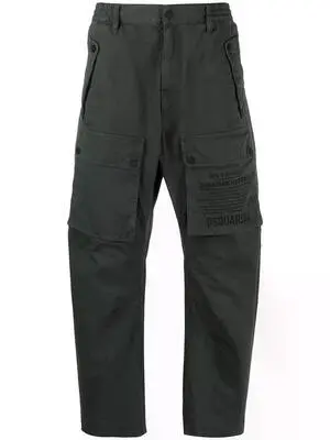 Dsquared2 Cargo Trousers With Printed Logo - Grey