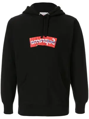 Supreme Supreme X Commes Des Garçons Logo-Print Hoodie Black