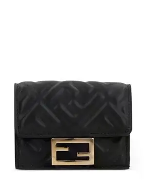 Fendi Monogram-pattern Leather Wallet - Black