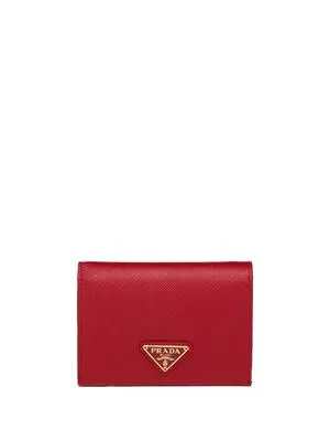 Prada Small Logo-plaque Wallet - Red