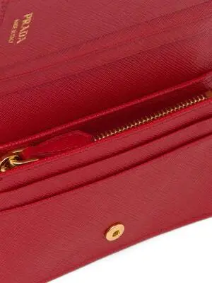 Prada Small Logo-plaque Wallet - Red