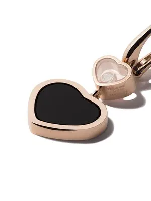 Chopard 18kt Happy Hearts Onyx And Diamond Drop Earrings
