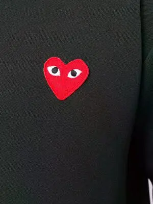 Play Comme Des Garcon Zip-up Hoodie With Heart Patch - Black