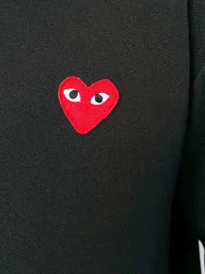 Play Comme Des Garcon Zip-up Hoodie With Heart Patch - Black