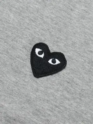Play Comme Des Garcon Heart-patch Cotton T-shirt - Grey