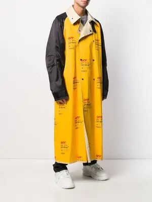 Off-White Industrial Printed Oversized Trench Coat