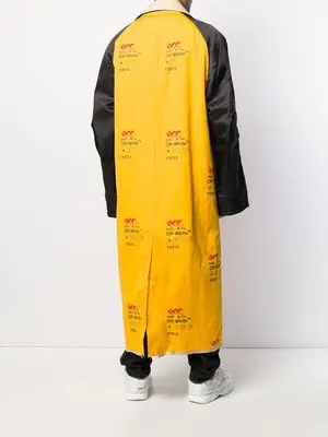 Off-White Industrial Printed Oversized Trench Coat