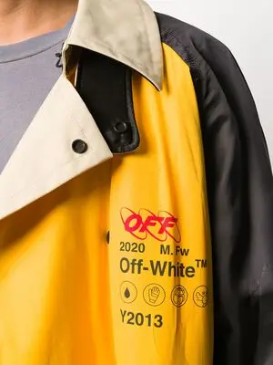 Off-White Industrial Printed Oversized Trench Coat